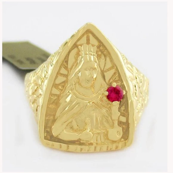 Jewelry | Created Ruby Saint Barbara Ring 14k Yellow Gold | Poshmark